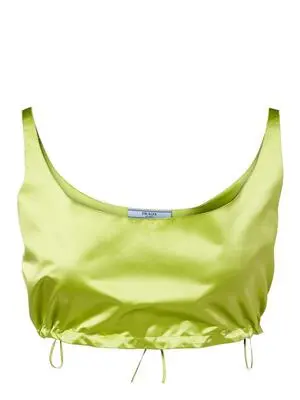 Prada Silk Duchesse Crop Top - Green