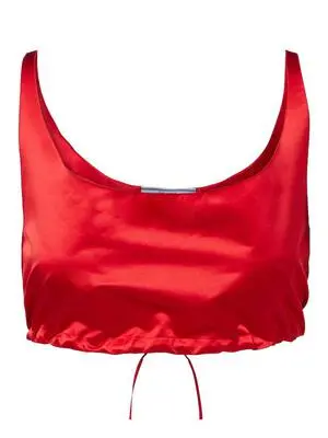 Prada Silk Duchesse Crop Top - Red