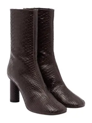 Paris Texas Alice Snake-effect Leather Ankle Boots - Brown
