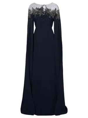 Carolina Herrera Embellished Crêpe Gown - Blue