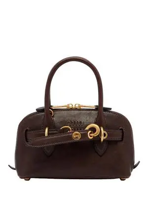 Miu Miu Aventure Mini Leather Top-handle Bag - Brown