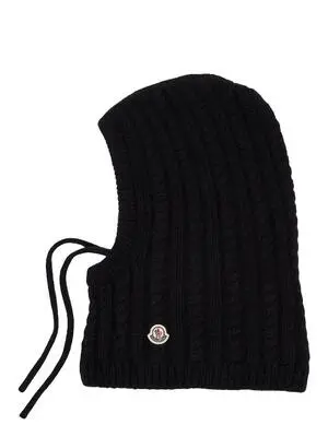 Moncler Cable-knit Alpaca And Wool-blend Balaclava - Black