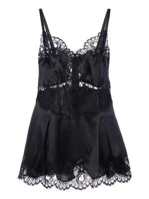 DOLCE & GABBANA Dolce&Gabbana Lace-Trimmed Silk And Cotton-Blend Camisole