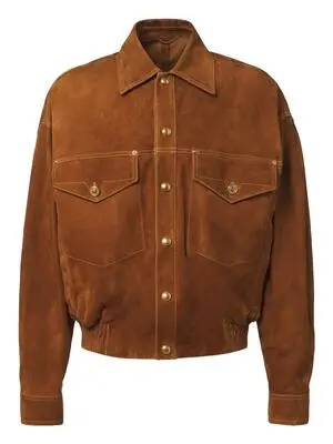 Versace Suede Blouson Jacket - Beige