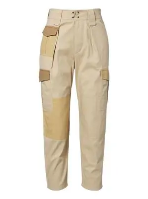 MARANT ETOILE Renzae Patchwork Cotton Cargo Trousers - Beige
