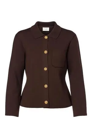 Saint Laurent Knitted Wool Cardigan - Brown