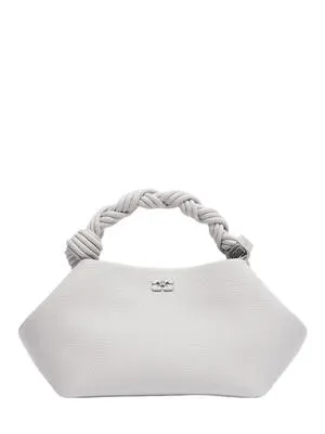 GANNI Ganni Bou Mini Leather Top-Handle Bag Grey