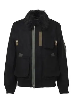 Sacai Wool Blouson Jacket - Black