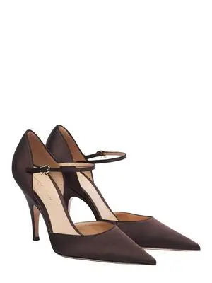 GIANVITO ROSSI Sofia Satin Pumps - Brown