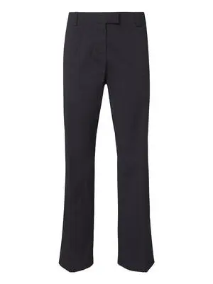 Miu Miu Cotton-blend Poplin Straight Pants - Black