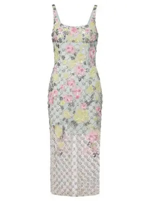 LA FUORI La Fuori Embellished Midi Dress