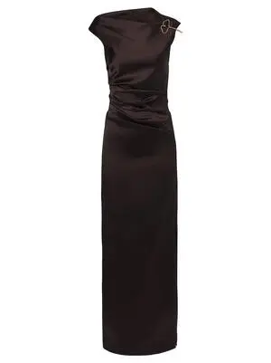 Max Mara Satin Cocktail Dress - Brown