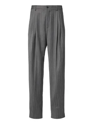 Dolce & Gabbana Pinstripe Virgin Wool Suit Pants - Grey
