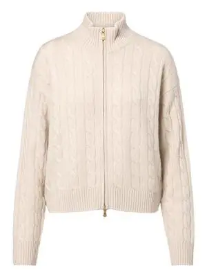 Eleventy Cable-knit Cashmere Zip-up Sweater - Beige