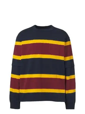 Sacai Striped Cotton Jersey Sweatshirt - Multicoloured