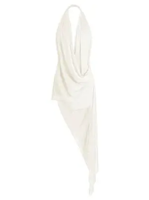 AVENUE 8 Chiffon Draped Mini Dress - White