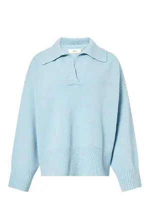 SKALL STUDIO Dean V-neck Wool Jumper - Aqua