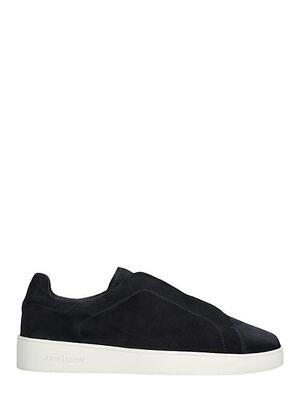 JUDE LLOW Luca Suede Trainers - Navy