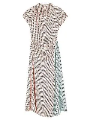 Whistles Cowl-neck Graphic-print Woven Midi Dress - Multi-coloured