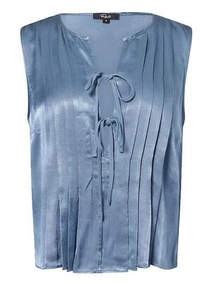 Rails Aja Pleated Satin Top - Atlantic