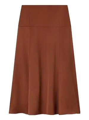 Whistles Panel-waist Satin Midi Skirt - Brown