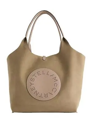 Stella McCartney Perforated-logo Vegan-suede Tote Bag - Moss