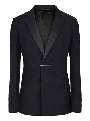 Givenchy Evening Jacket With Metal Clip Closure 'night - Blue