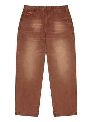BUTTER GOODS Relaxed Distressed Denim Jeans - Brown