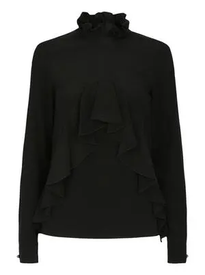 Givenchy Ruffled Silk Blouse - Black