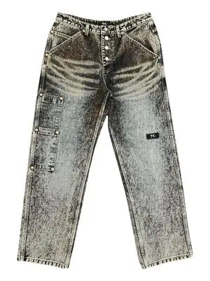 THUG CLUB Iron Faded Denim Pants - Blue