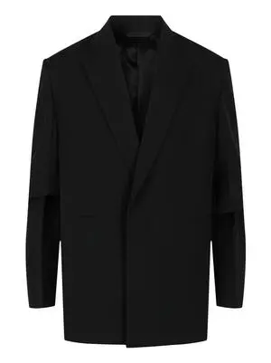 Givenchy Overlapped Lapel Oversized Blazer - Black