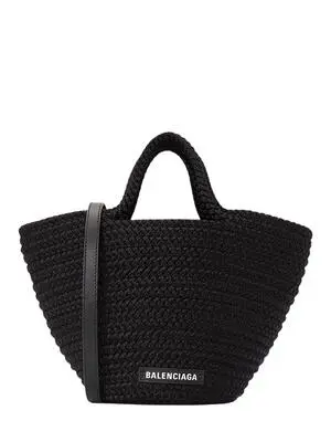 Balenciaga Ibiza Basket Bag With Strap Black