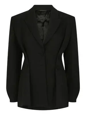 Givenchy Structured Tricotine Wool Jacket With Satin Collar - Black