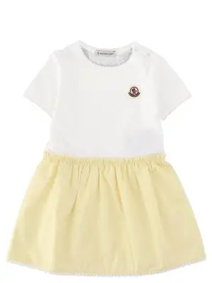 Moncler Cotton Cut-out Sleeve Dress - Multicolour