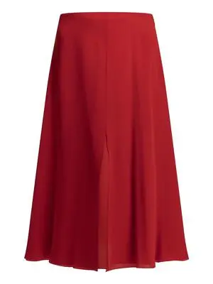 VALENTINO VALENTINO Pure Silk Georgette High-Waisted Flared Midi Skirt