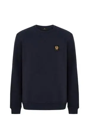 Belstaff Cotton Long Sleeve Loopback Sweatshirt - Blu