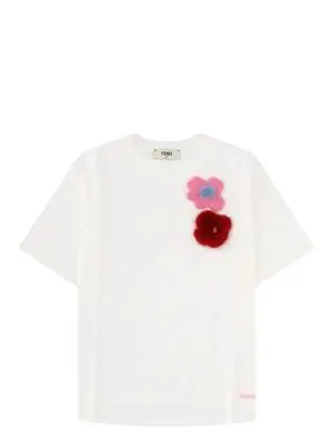 Fendi Spille Sunny Side Flowers Cotton T-shirt - White