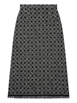 Dior Macrocannage Midi Skirt - Black