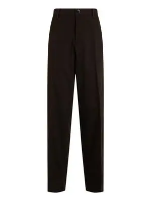NINE:INTHE:MORNING High-waist Straight Wool Pants - Brown