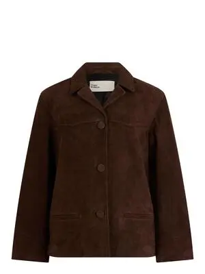 TORY BURCH TORY BURCH Goat Leather Button-Front Jacket With Classic Collar