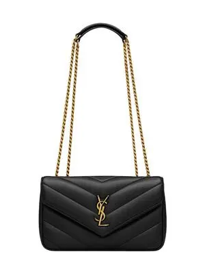 Saint Laurent Loulou Leather Crossbody Bag - Black