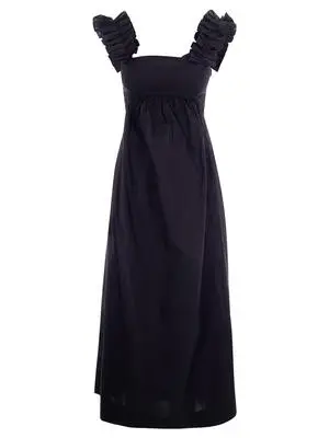 Liu Jo Ruffled Strap Midi Dress - Black