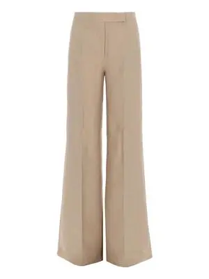 Max Mara Sartoriale Big Wide-leg Linen Trousers - Beige
