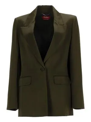 Max Mara Envers Satin Blazer - Green