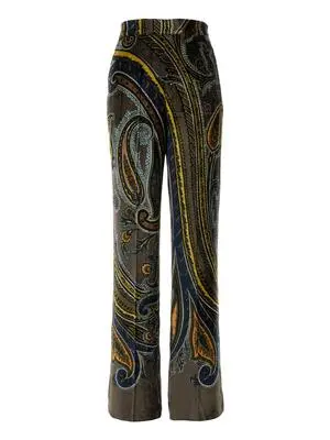 Etro Velvet Palazzo Pants - Printed