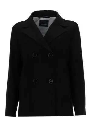 Max Mara Linen-cotton Double-breasted Jacket - Black