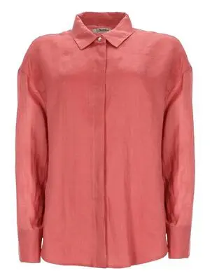 Max Mara S MAX MARA Comfort-Fit Ramie Shirt Red