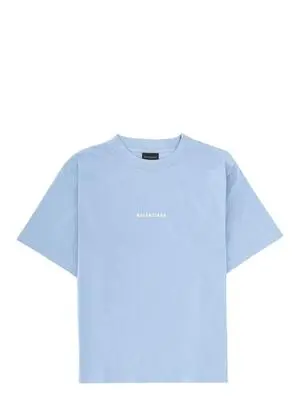 Balenciaga BALENCIAGA Logo Cotton T-Shirt Azure
