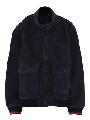 Gucci Suede Button-front Jacket - Blue