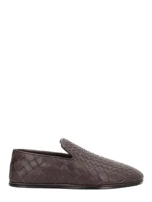 Bottega Veneta Sunday Leather Slip-on Flats - Brown